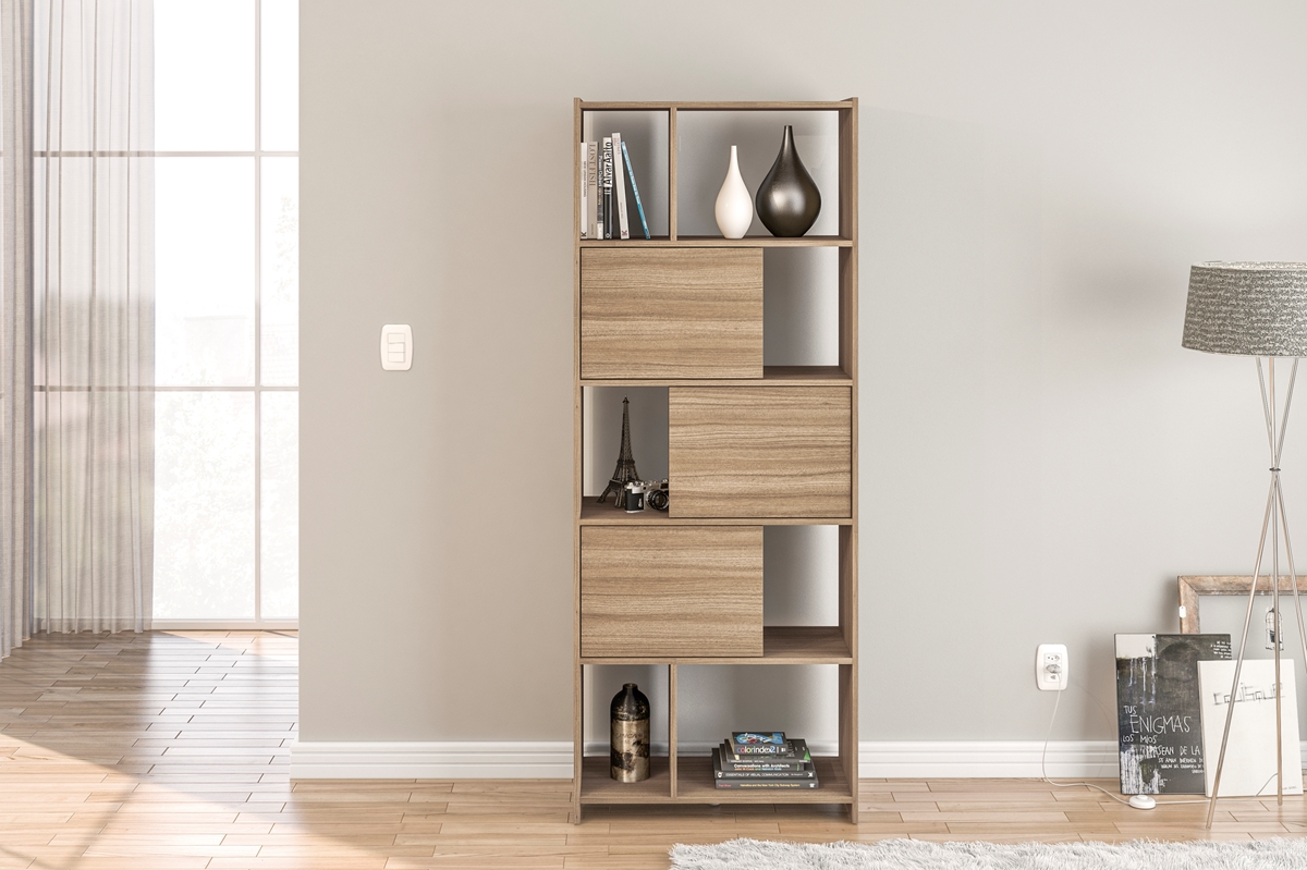 Estante com Nichos Dumont Castanho Politorno